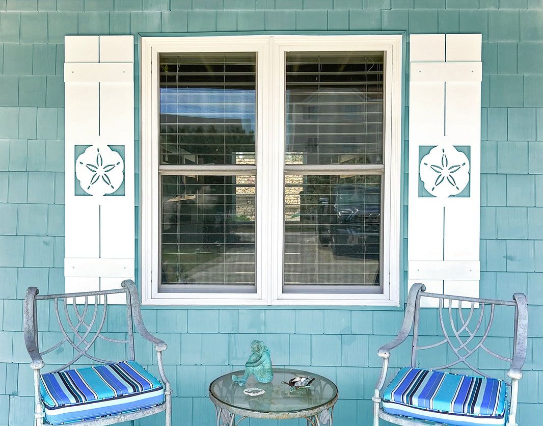 Coastal Beach House Window Shutters - Miller Kyle Studios ...
