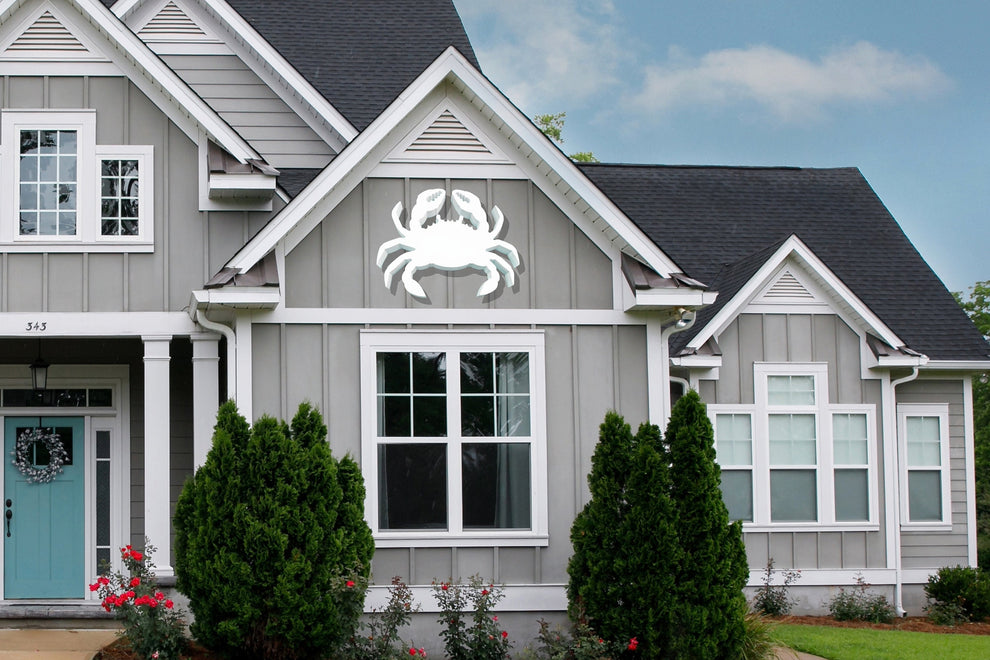 Weatherproof Crab Outdoor Wall Art – Coastal Beach House Nautical Sign – MillerKyleStudios