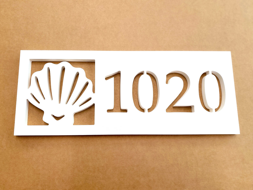 Weatherproof Seashell Address Sign for Beach House, House Numbers for ...